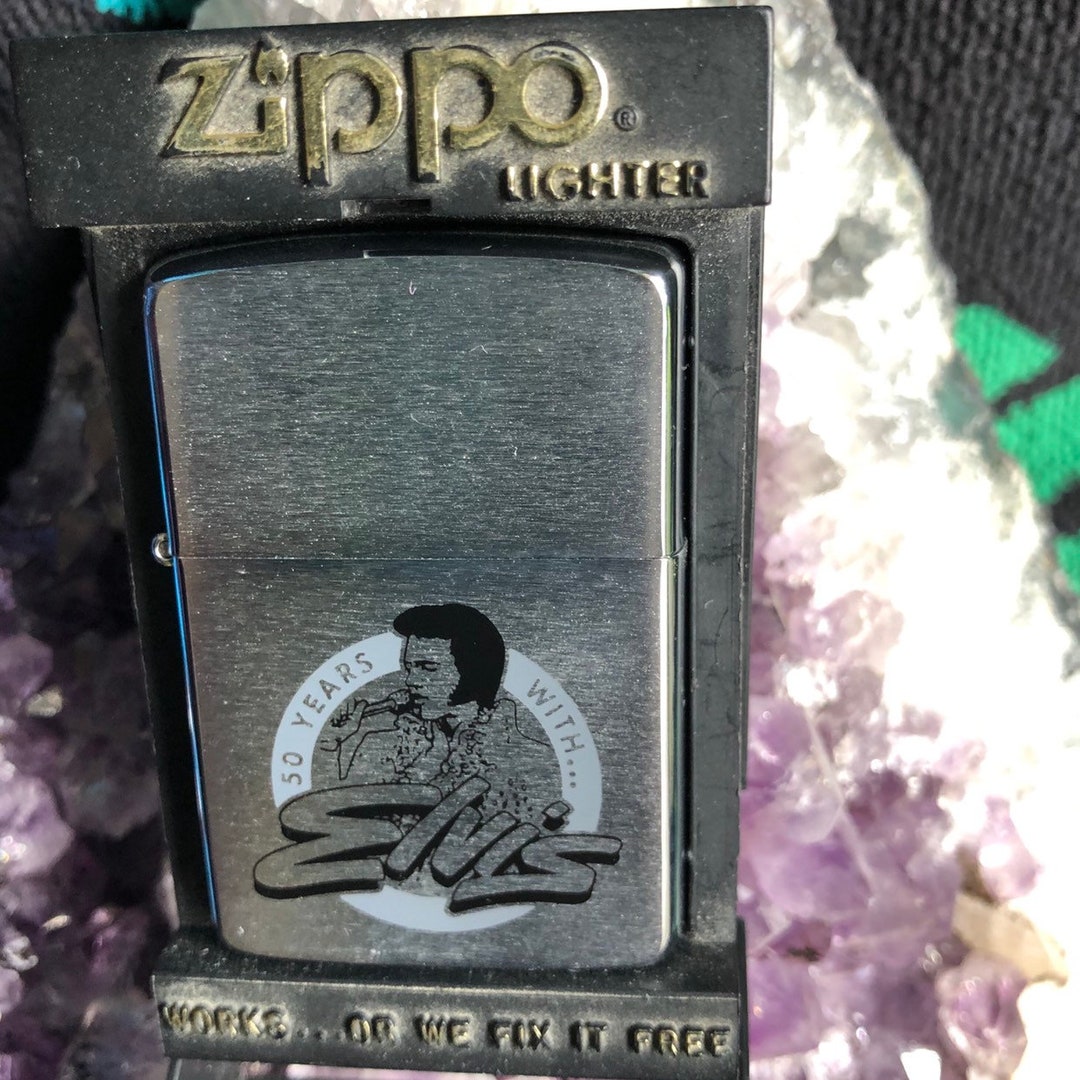 Vintage 50 Years With Elvis Presley Zippo Lighter Elvis - Etsy