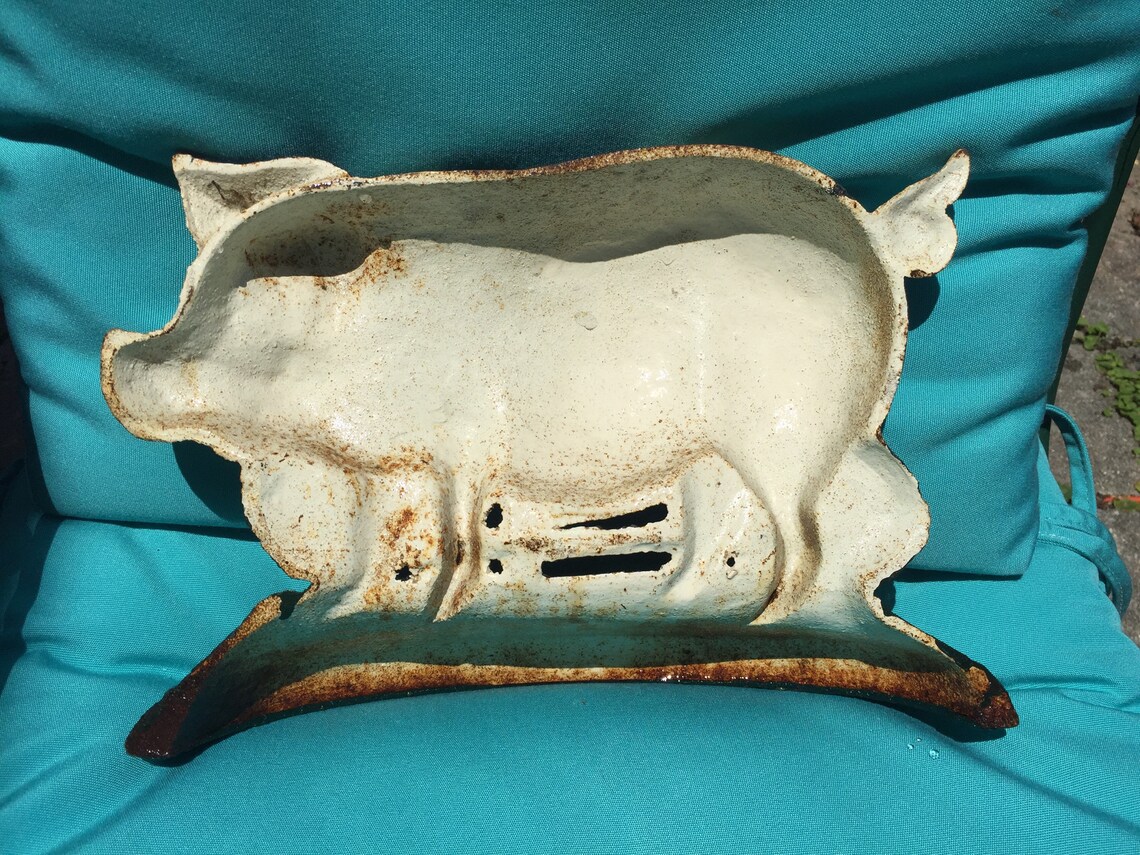 Vintage BIG Cast Iron Pig Door Stop Gloucestershire Old Spot - Etsy