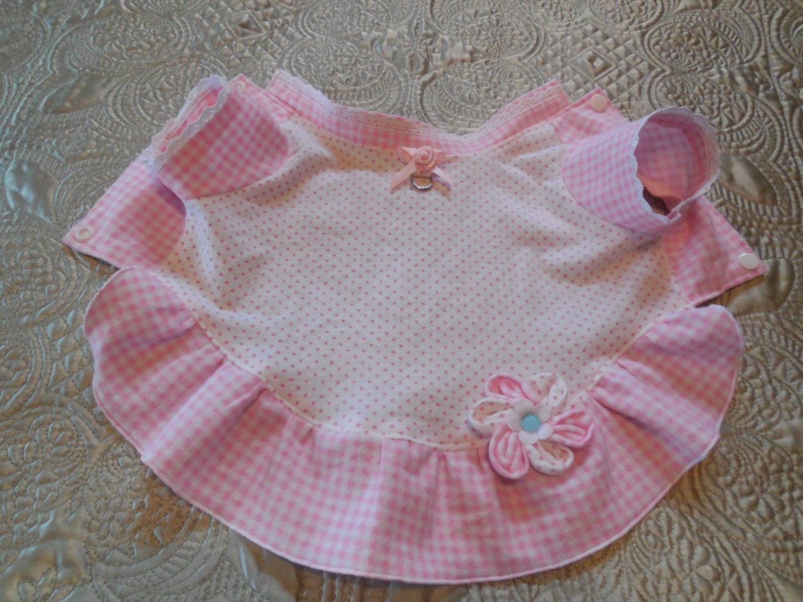 PRETTY PINK polka dotted/plaid girly dog nightgown | Etsy