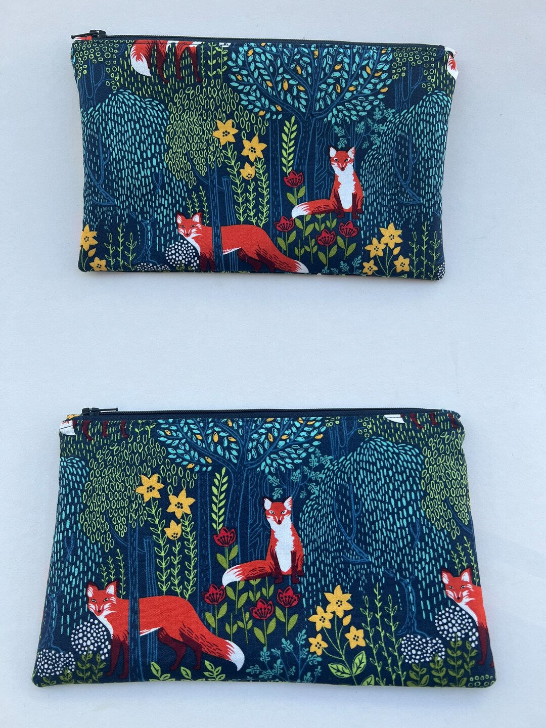 Woodland Fox Handmade Pouch Bag, Pencil Pouch, Organizer, Makeup Bag ...