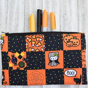 Kitty Halloween Pencil Makeup Pouch, Project Pouch, Frankensteins ...