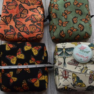 Period Privacy Handmade Boxy Pouch Bag, Zipper Pouch, Butterflies, Moth ...