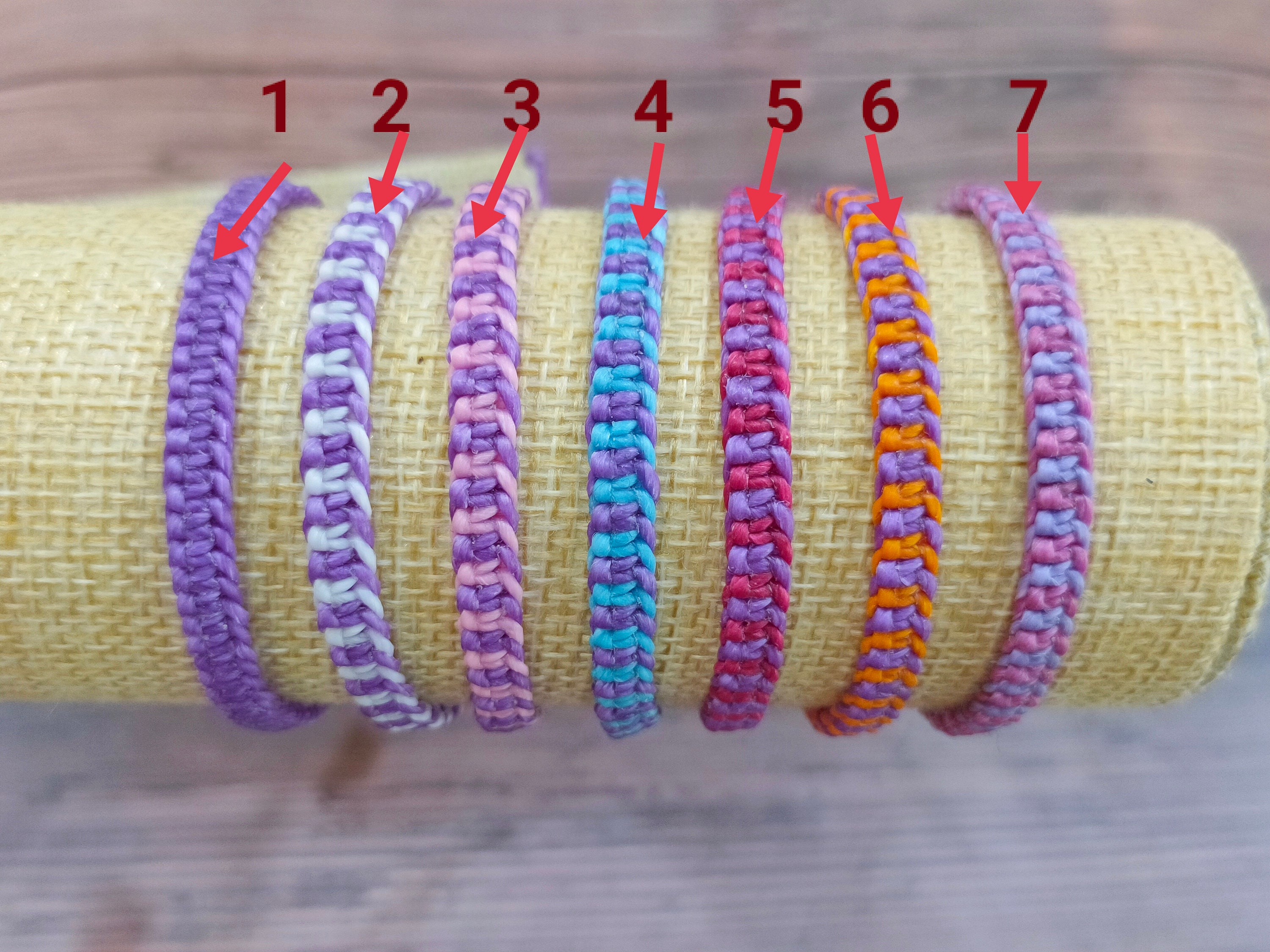 Purple Macrame Square Knot Bracelet, Friendship Bracelet, Braided ...