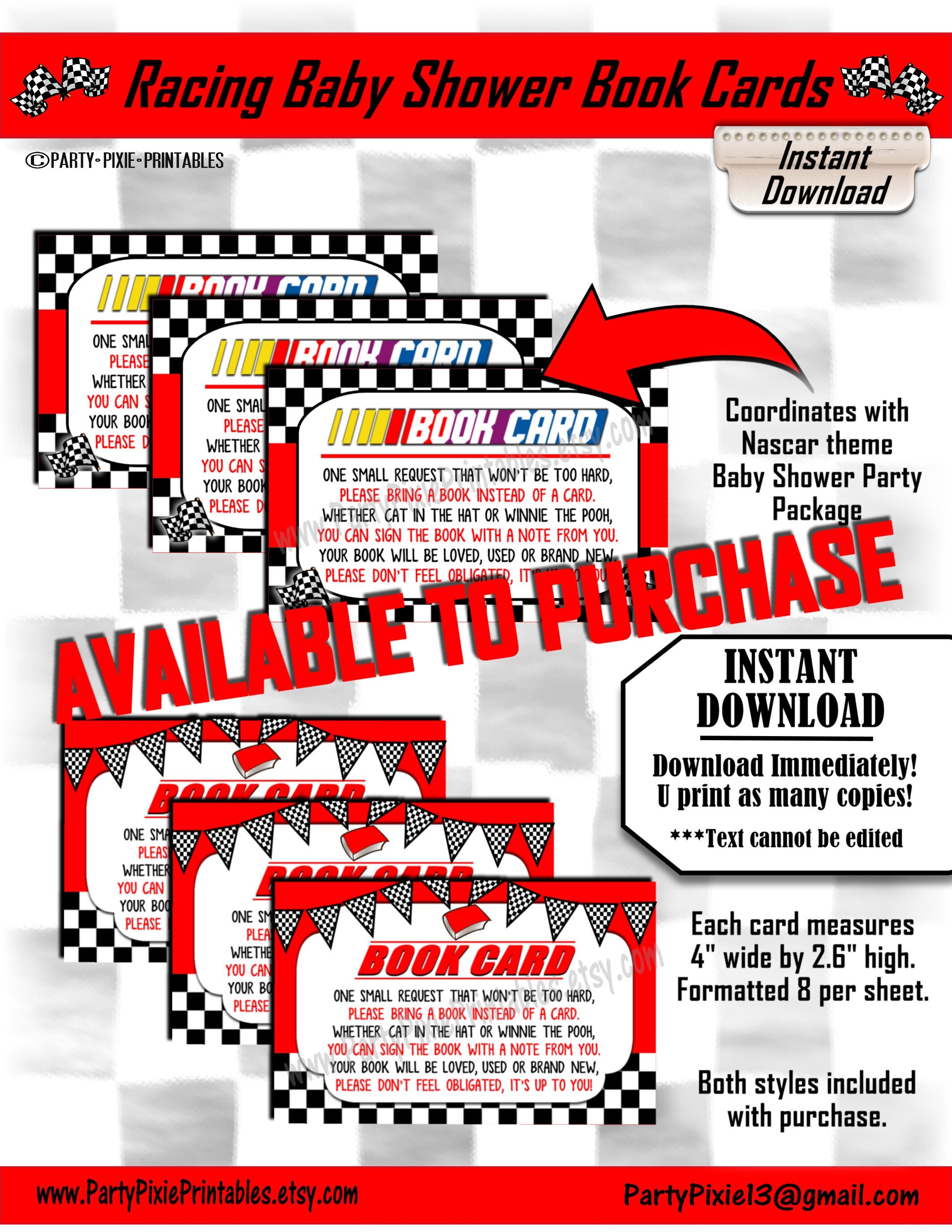 Nascar Inspired Race Car Baby Shower Party Package Decorations and ...