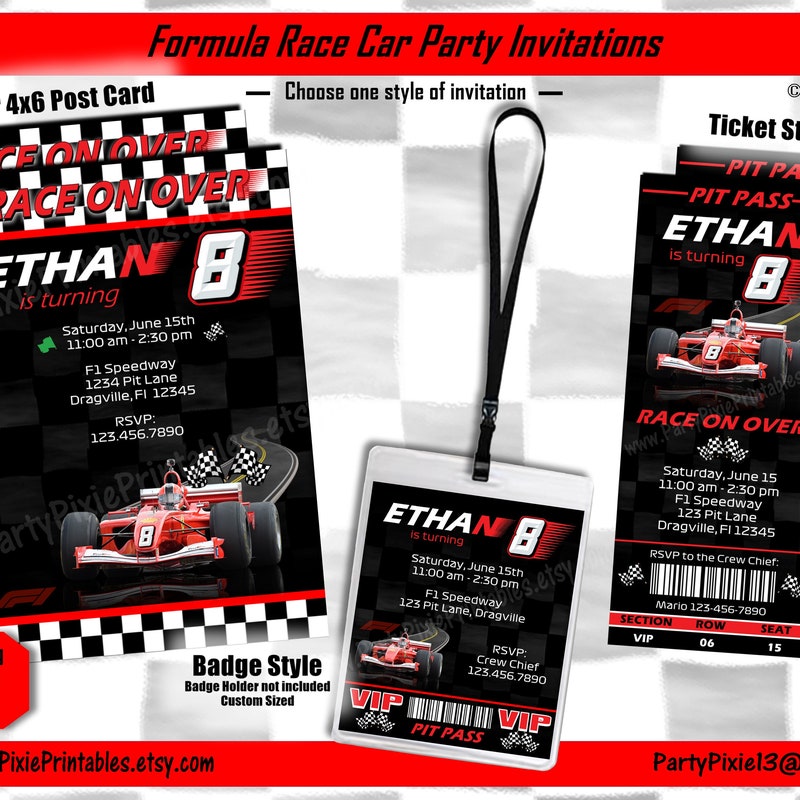 Ferrari Invitation - Etsy