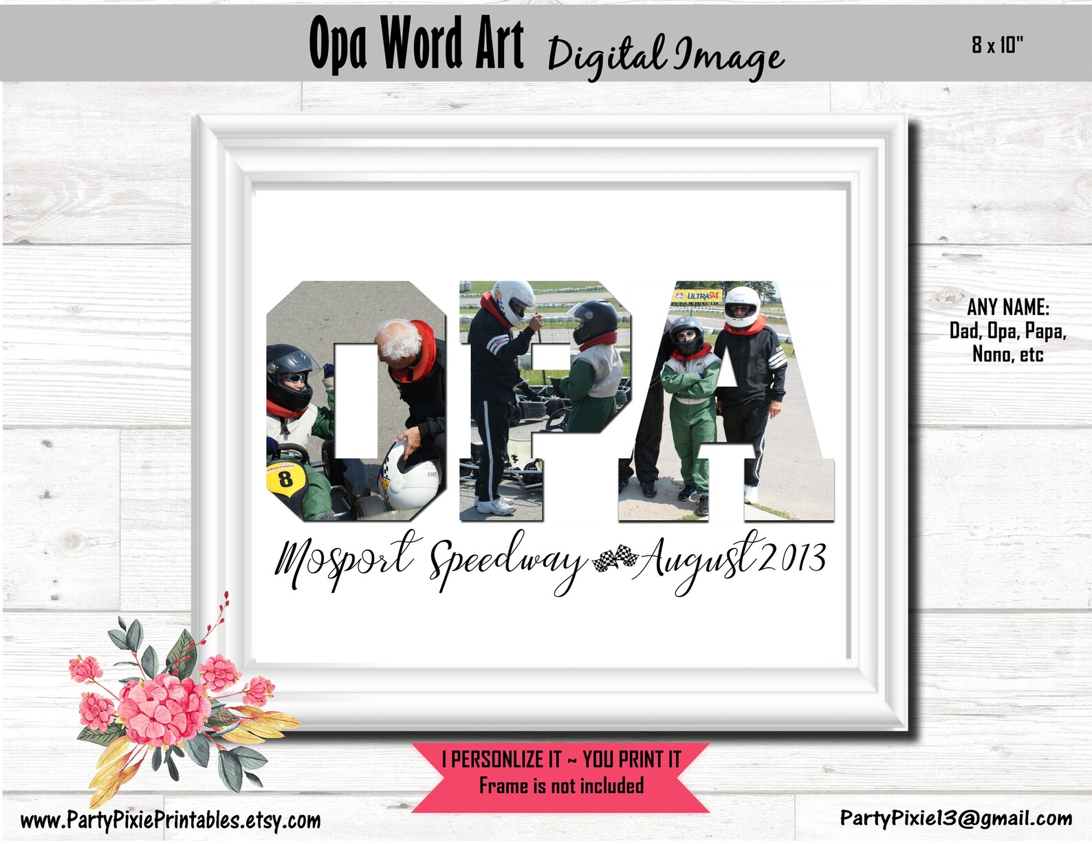 DAD Father's Day Gift Word Art Collage Picture Digital Image 8x10 ...