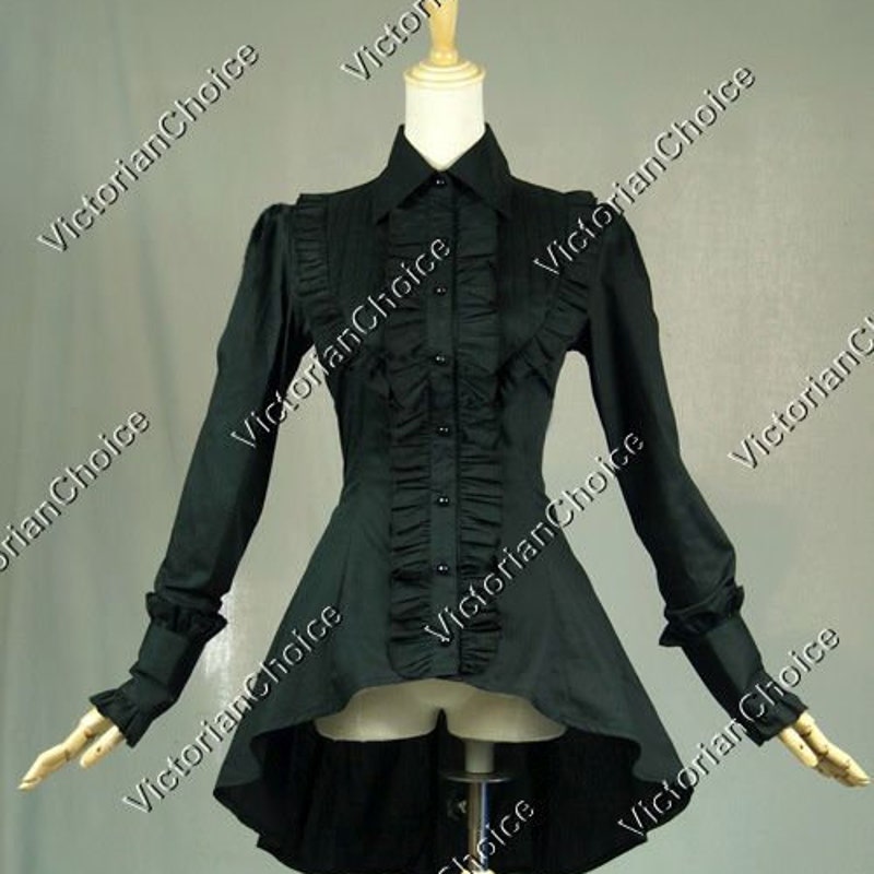 Black Blouse Shirt Gothic - Etsy