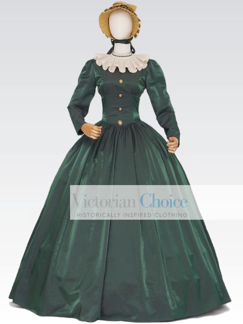 Green Victorian Holiday Dickens Christmas Caroler Caroling 1860s Ball ...