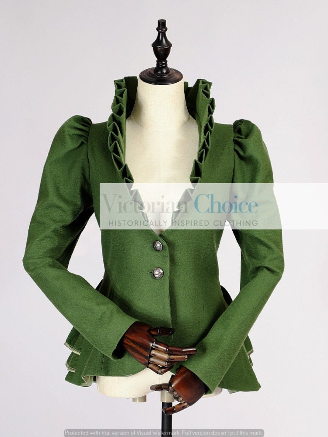 Victorian Green Fitted Blazer Jacket, Edwardian Vintage Riding Habit ...