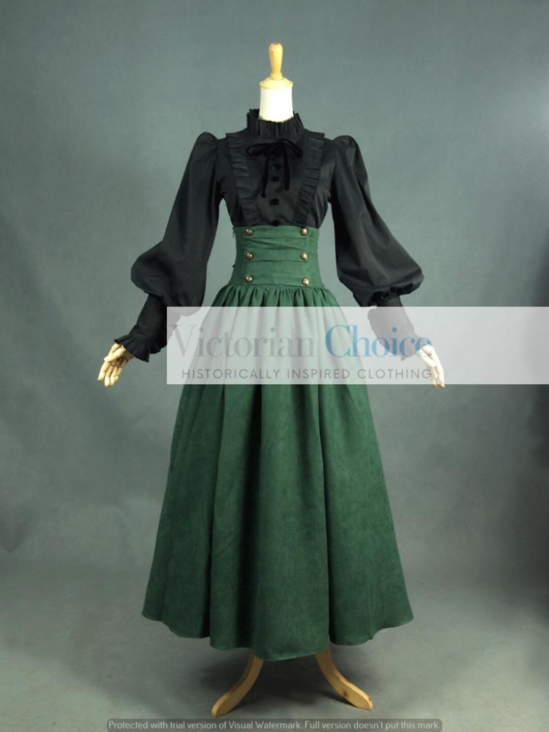 Victorian Edwardian Gothic Steampunk 2PC Dress, Penny Dreadful Costume ...