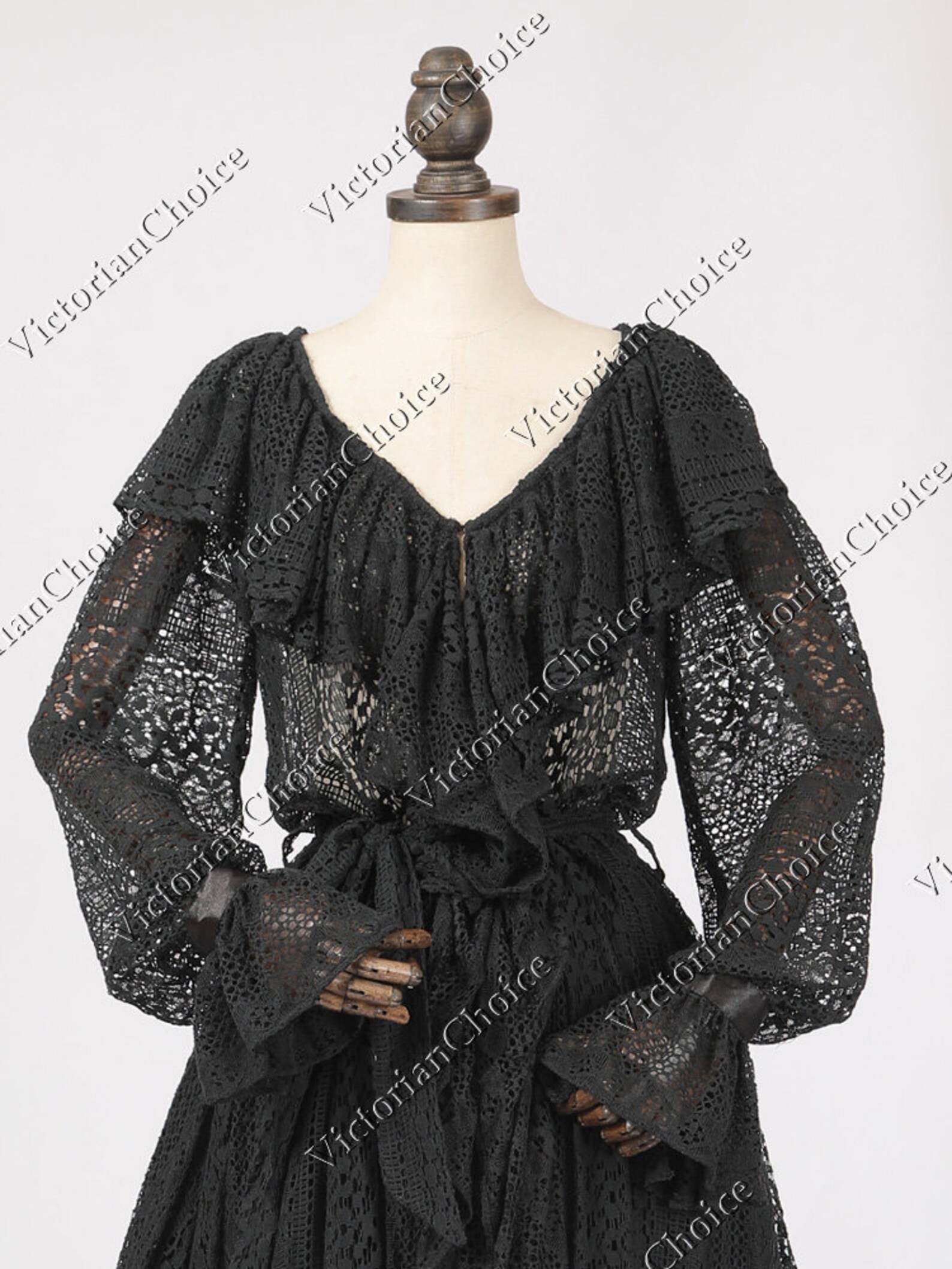 Edwardian Victorian Open Lace Vintage Black Romantic Robe | Etsy