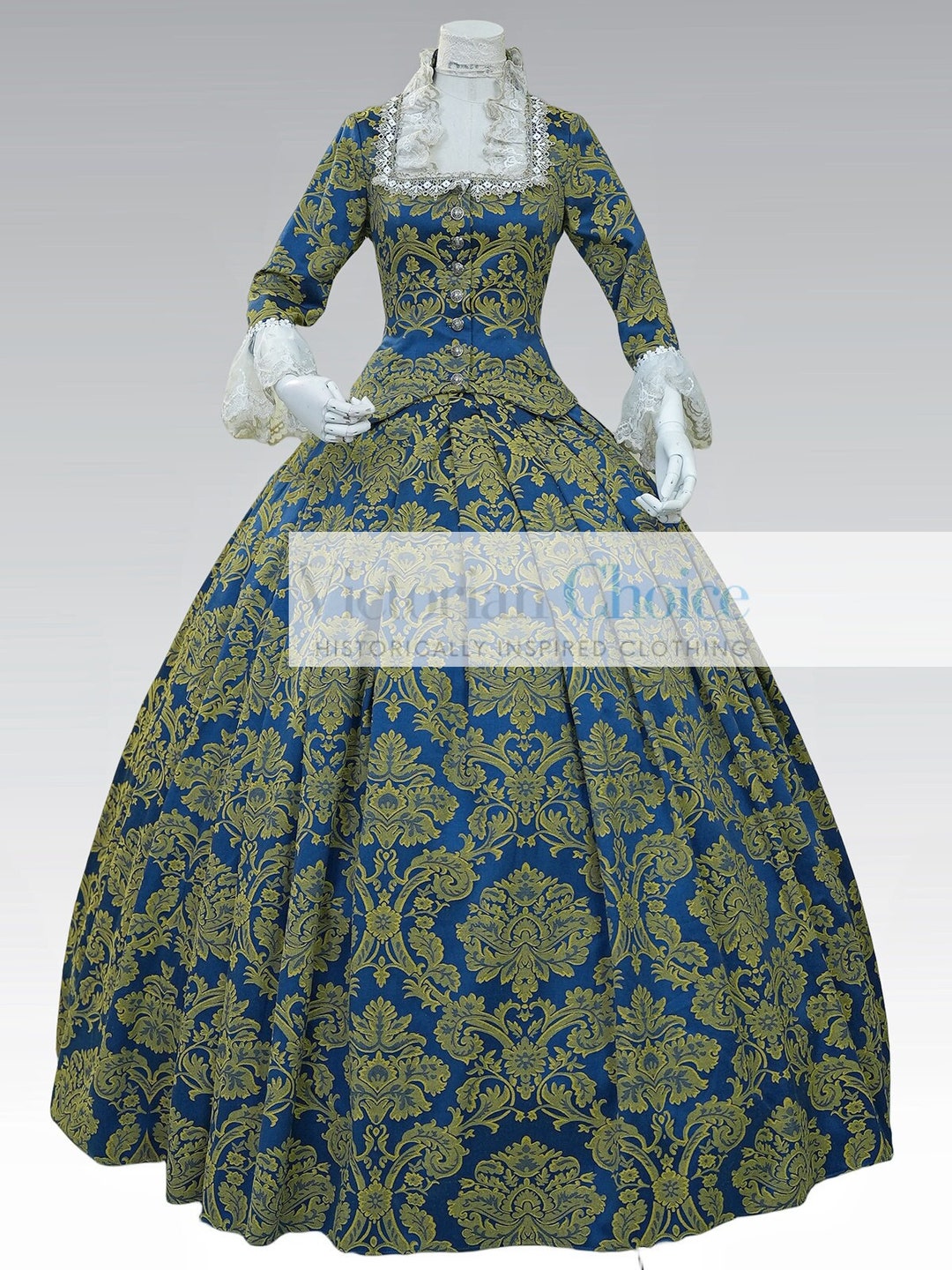 Old Fashioned Christmas Holiday Party Ball Gown, Georgian 18th Century ...