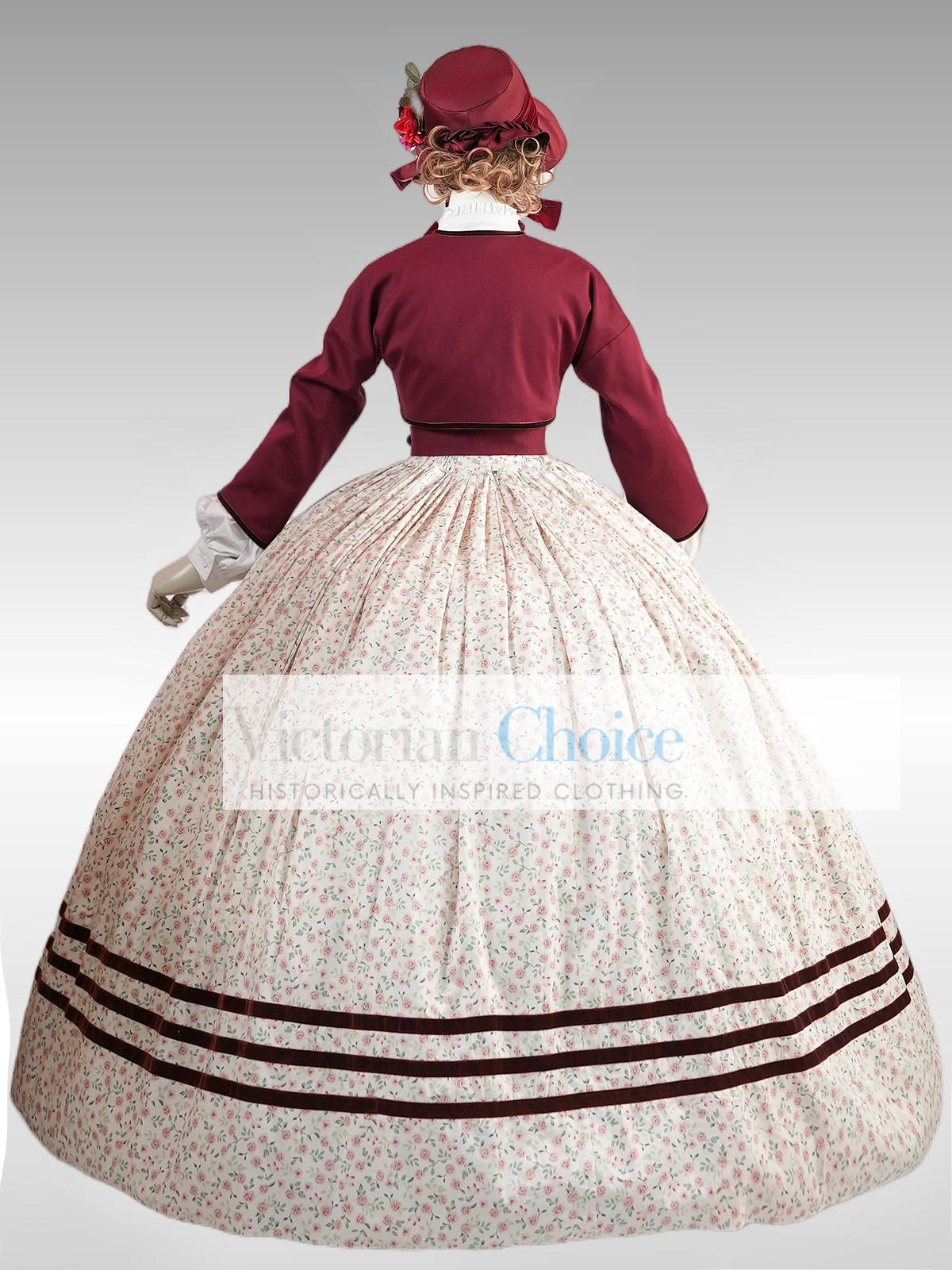 Victorian Southern Belle Christmas Caroler Caroling Festive 4PC Dress ...