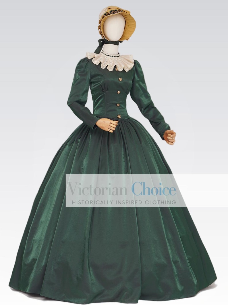 Green Victorian Holiday Dickens Christmas Caroler Caroling 1860s Ball ...