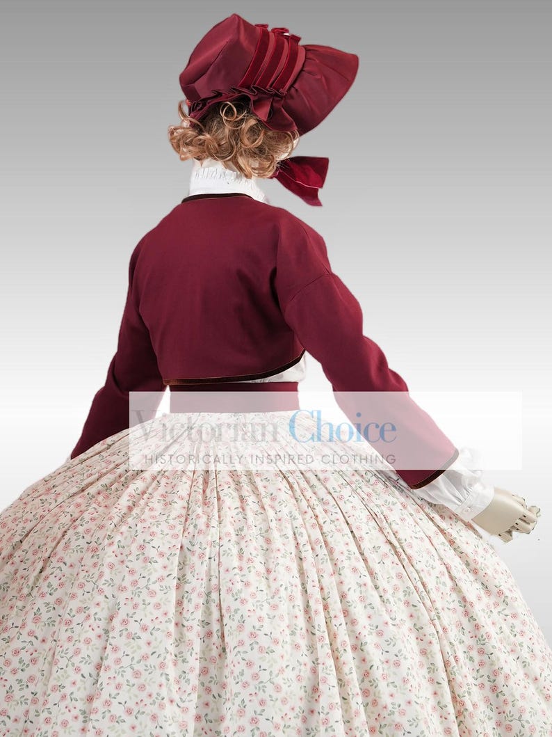 Victorian Southern Belle Christmas Caroler Caroling Festive 4PC Dress ...