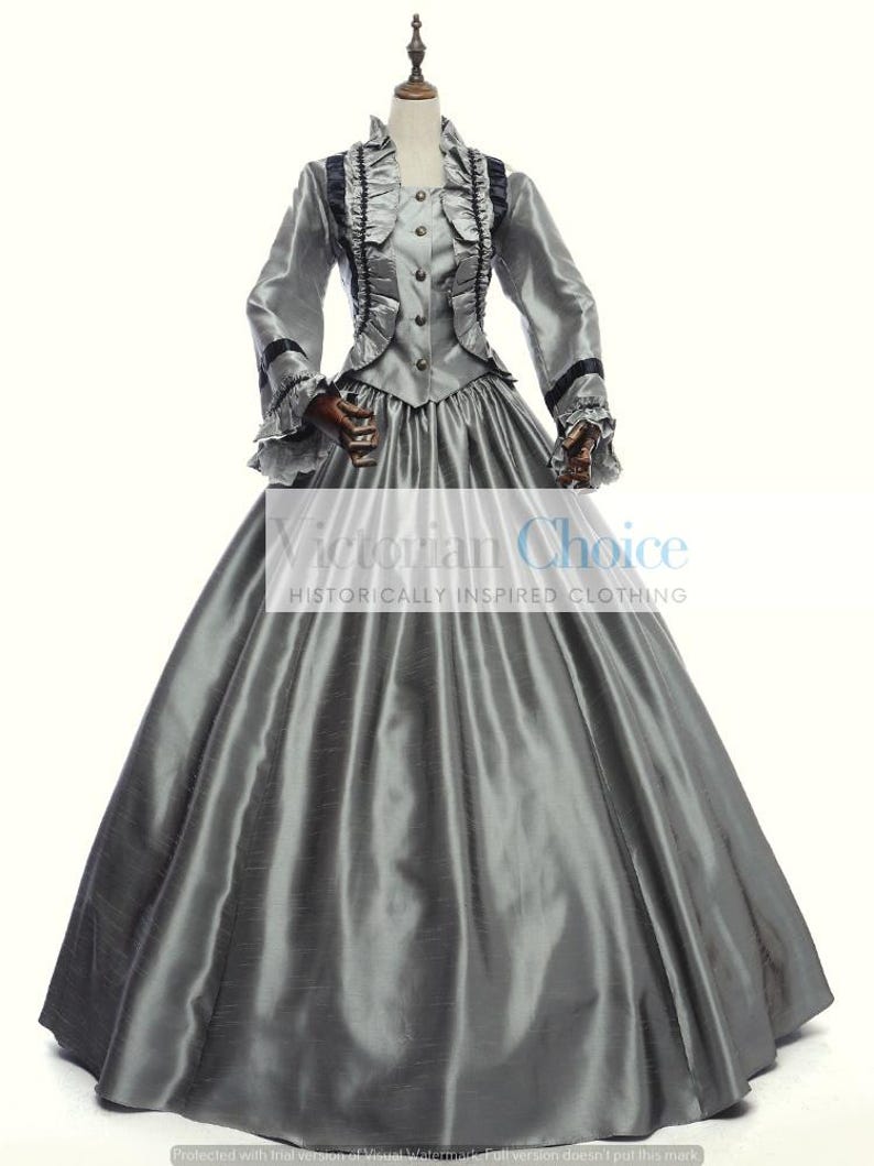 Silver Victorian Taffeta Charles Dickens Christmas Caroler Caroling ...