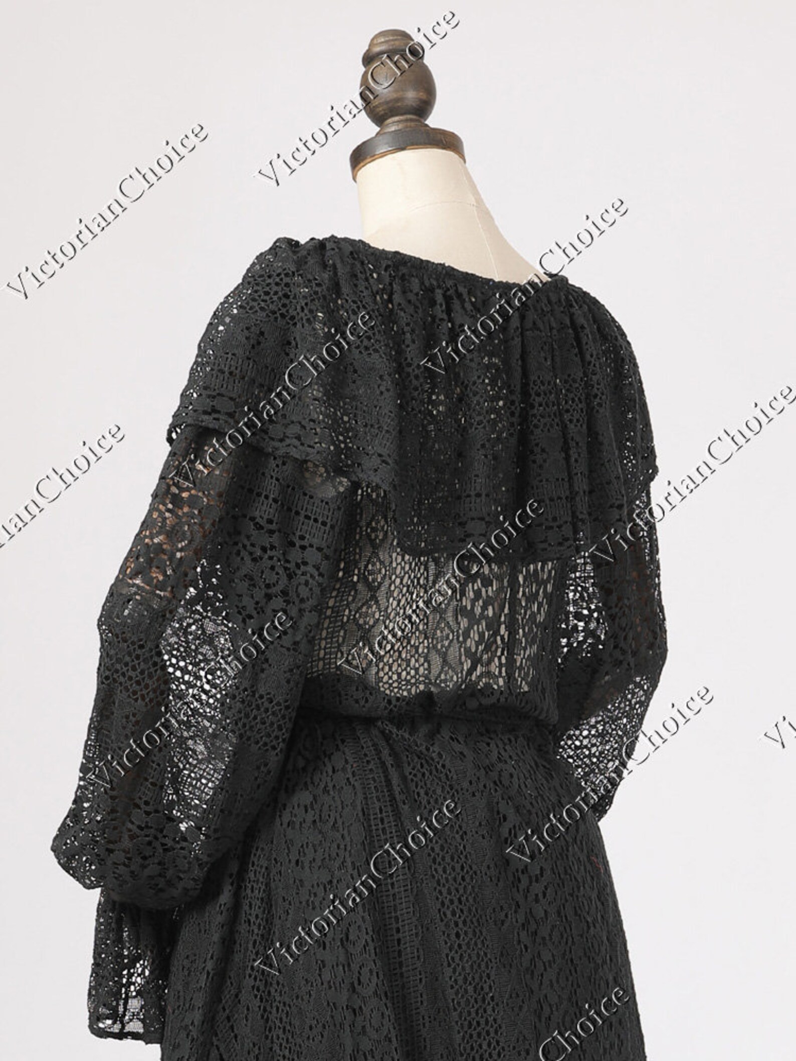 Edwardian Victorian Open Lace Vintage Black Romantic Robe | Etsy