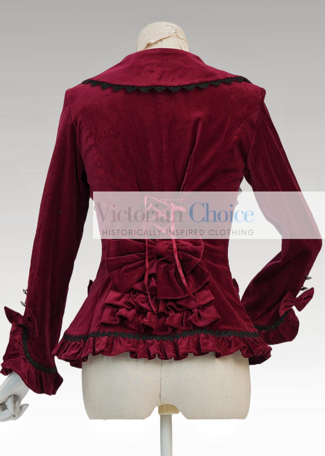Victorian Edwardian Gothic Vintage Burgundy Blazer Steampunk Riding ...