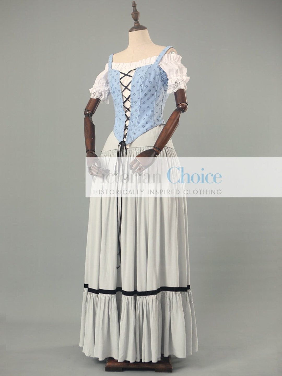 Renaissance Fair 4PC Dress Set, Medieval Wench Peasant Corset Dress Set ...