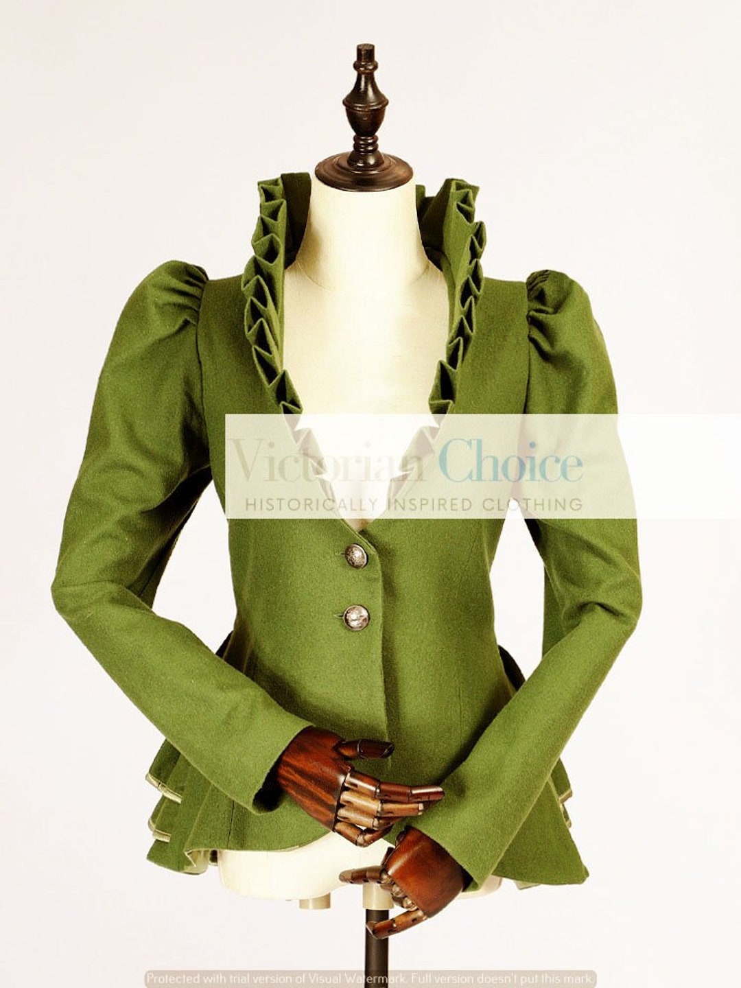 Edwardian Vintage Style Olive Green Blazer, 1920s Vintage Riding Habit ...