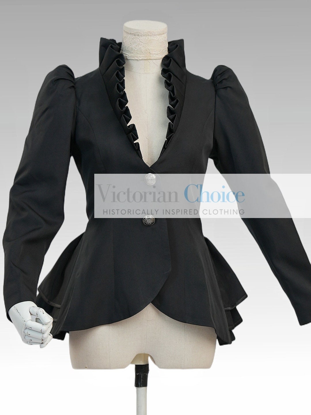 Black Edwardian Vintage Blazer, 1910s 1920s Vintage Riding Habit Jacket ...