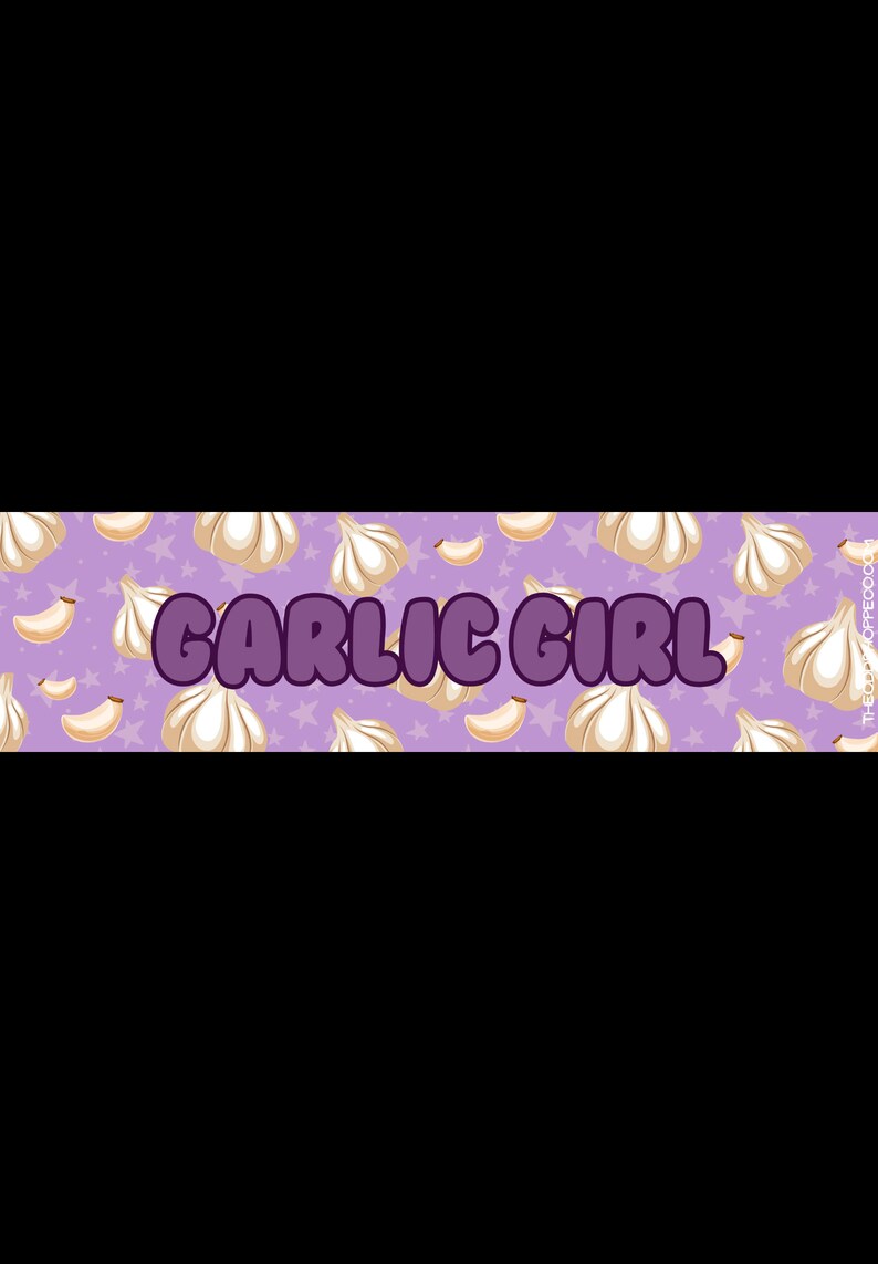 Garlic Girl Bumper Sticker | Aesthetic Vinyl Decal | Cute Funny Car ...