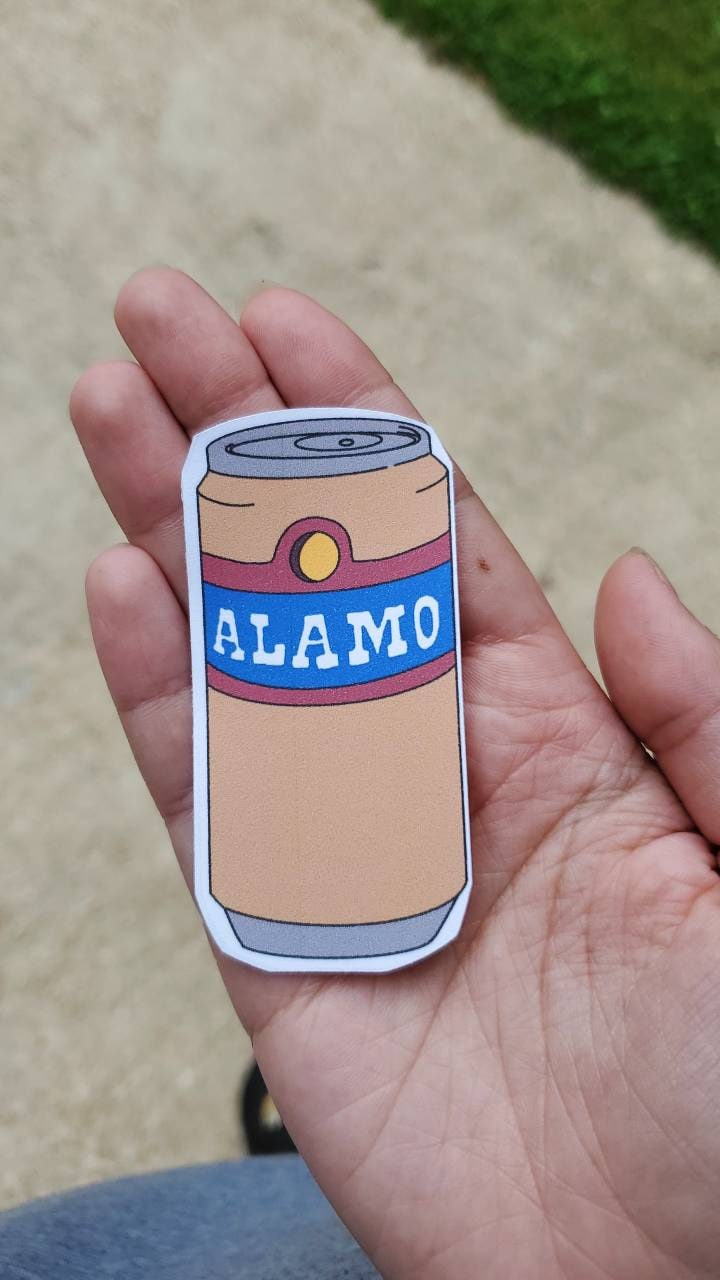 ALAMO Beer Can Sticker King of the Hill Paper Sticker Beer - Etsy