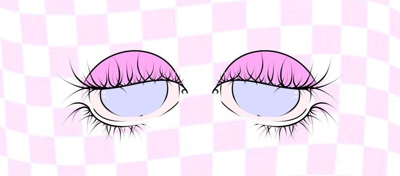 Kawaii Eyes Bumper Sticker Cute Stoner Eye Sticker Pink - Etsy