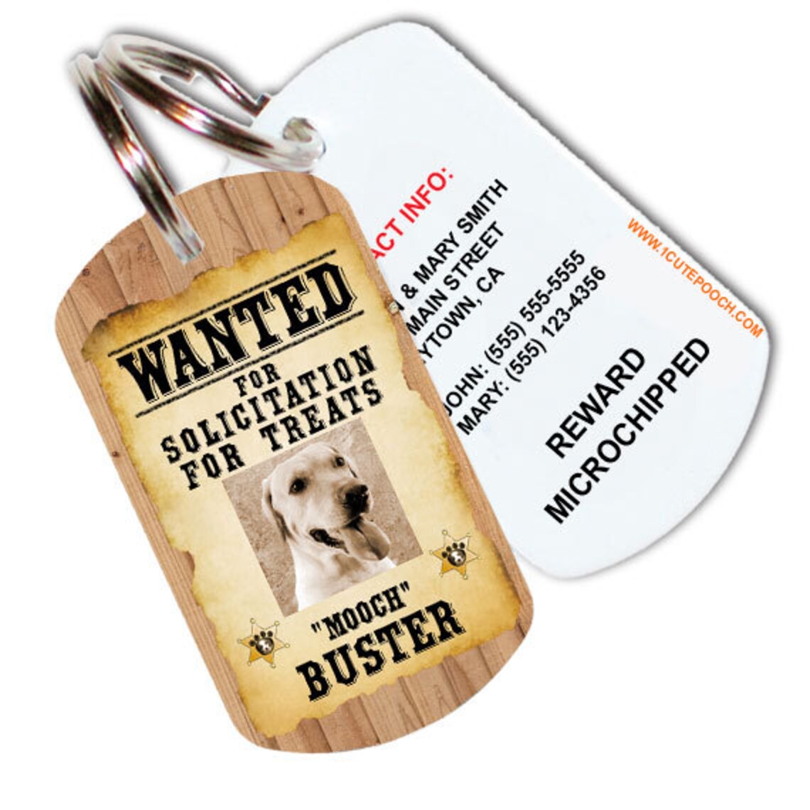 Wanted Poster Custom Pet ID Tag - Dog ID Tag - Personalized Pet ID Tag ...