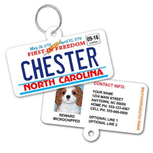 North Carolina License Plate Custom Pet ID Tag - Dog ID Tag ...