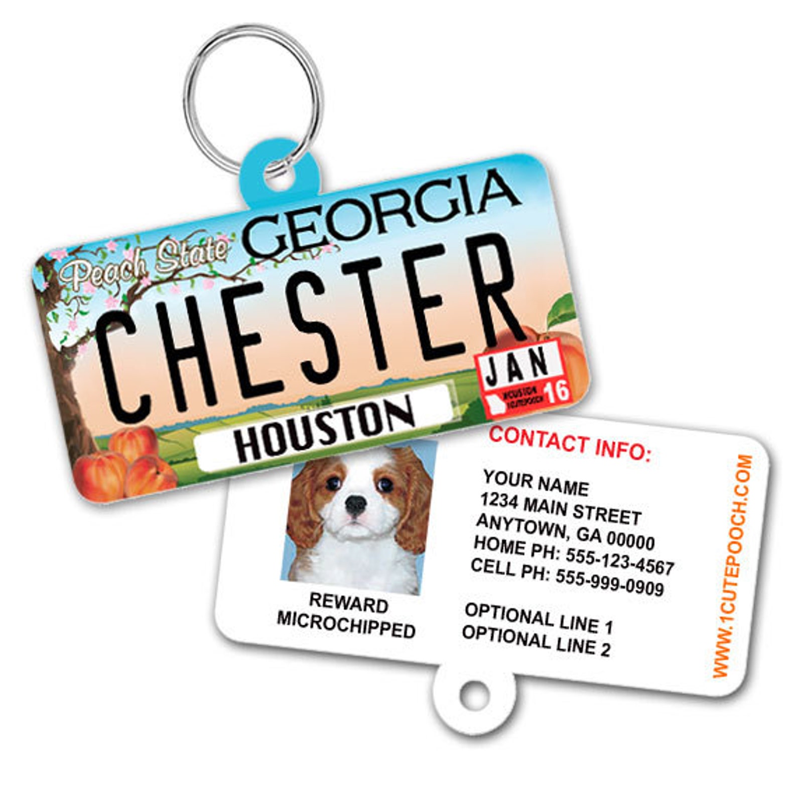Georgia License Plate Custom Pet ID Tag Dog ID Tag - Etsy