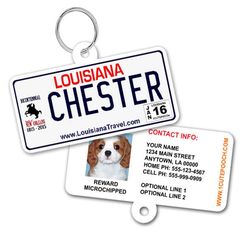 Louisiana License Plate Custom Pet ID Tag Dog ID Tag - Etsy