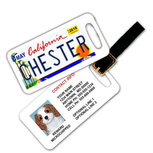 California License Plate Custom Pet ID Tag - Dog ID Tag - Personalized ...