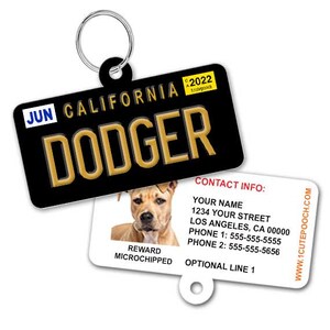 California License Plate Custom Pet ID Tag - Dog ID Tag - Personalized ...