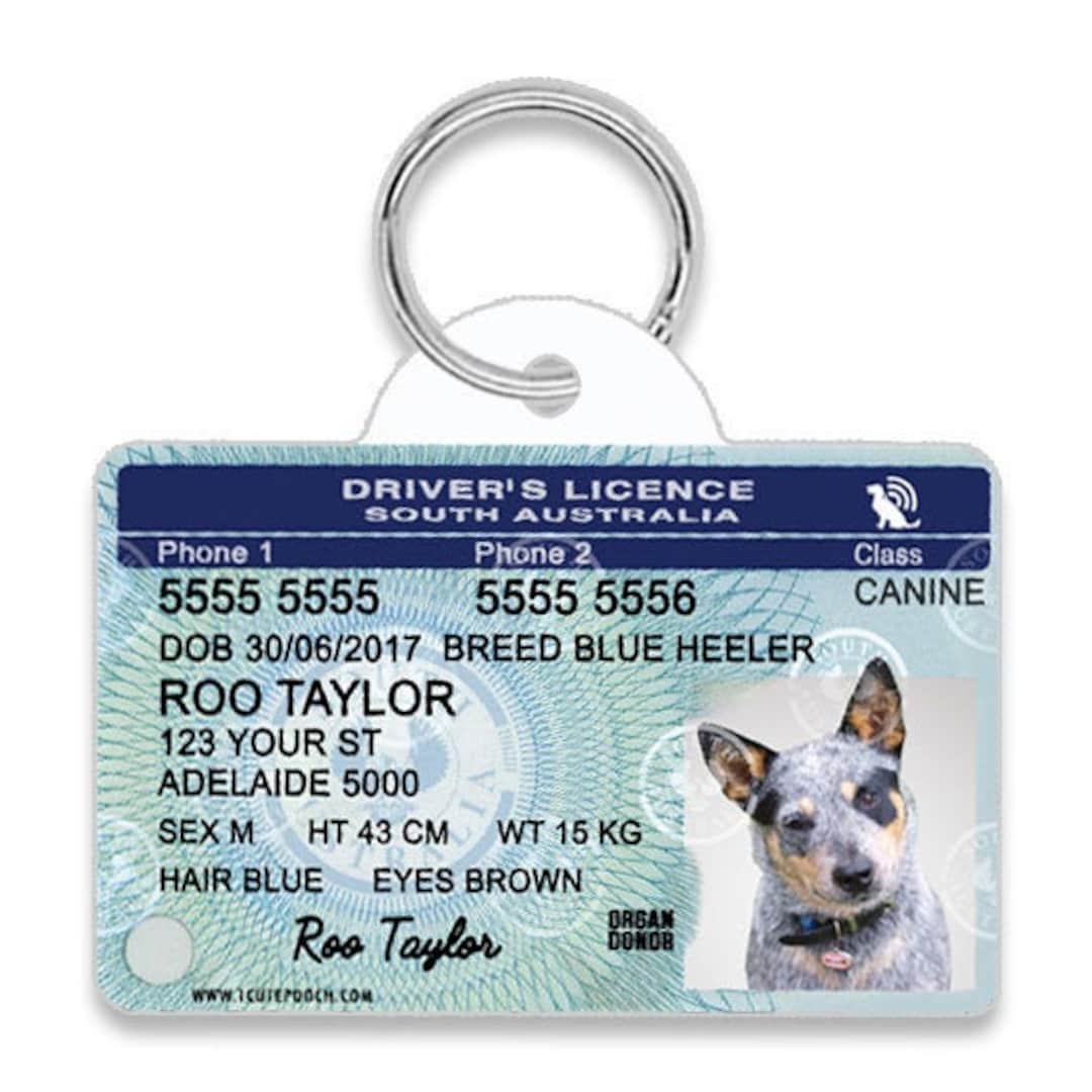 South Australia Driver License Custom Pet ID Tags - Personalized Dog ...