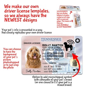 Tennessee Driver License Custom Pet ID Tags - Personalized Dog Tags ...