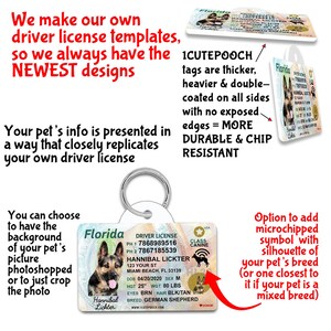 Florida Driver Dog Id Tag Personalized License, Durable Dog Tag, Double ...