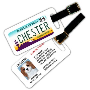 Arizona License Plate Custom Pet ID Tag - Dog ID Tag - Personalized Pet ...