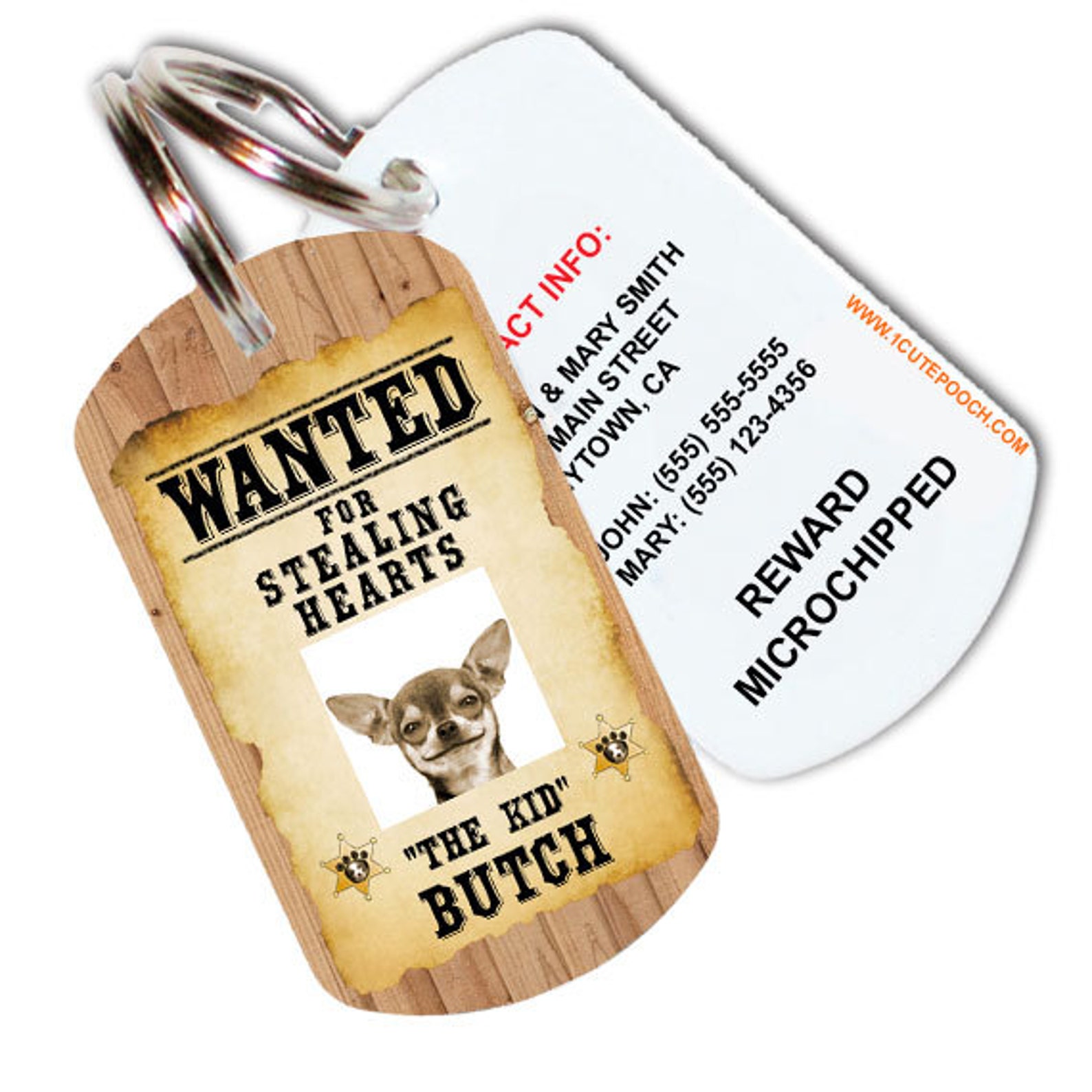 Wanted Poster Custom Pet ID Tag - Dog ID Tag - Personalized Pet ID Tag ...