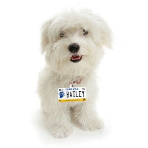 Indiana License Plate Custom Pet ID Tag Dog ID Tag - Etsy