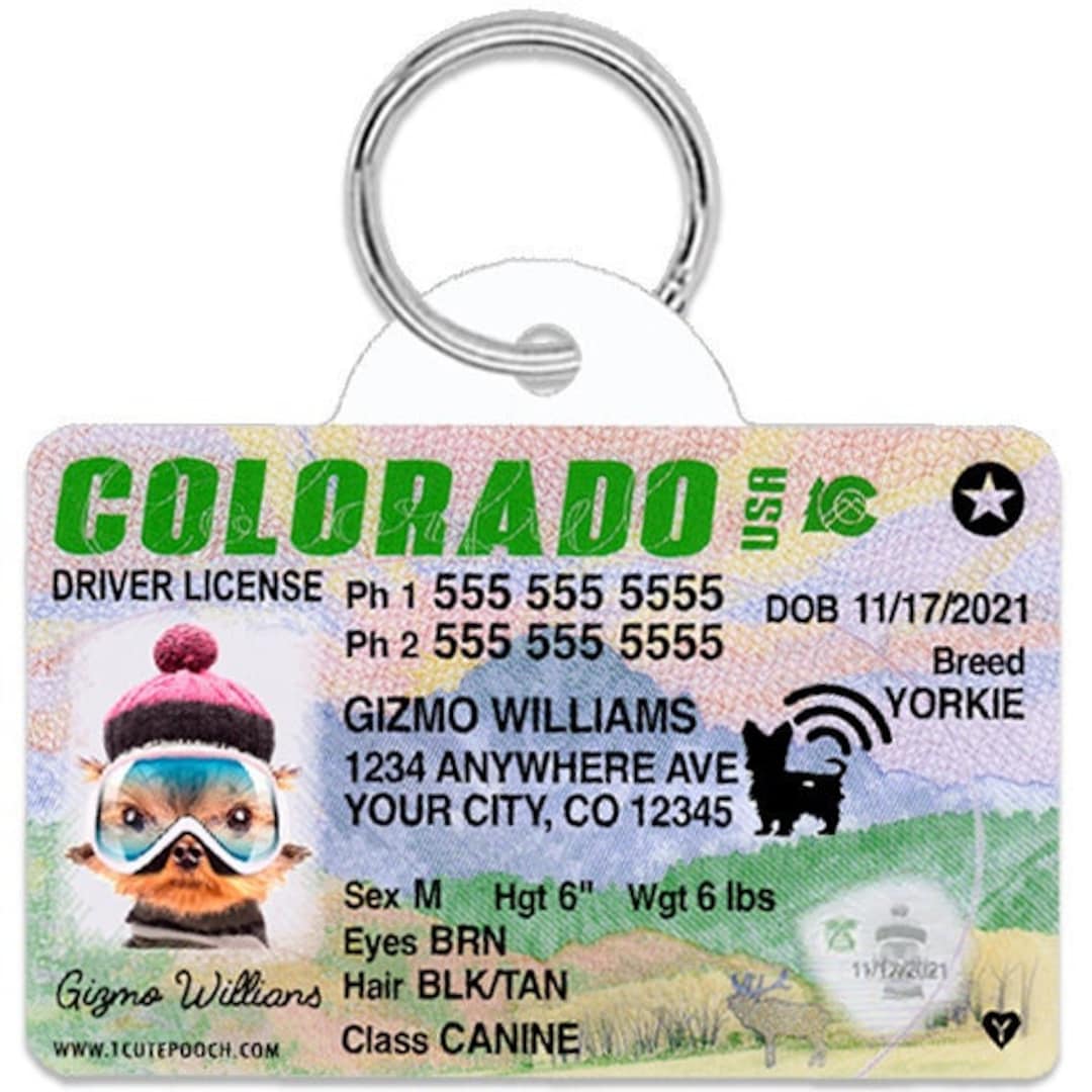 Colorado Driver License Custom Pet ID Tags - Personalized Dog Tags ...
