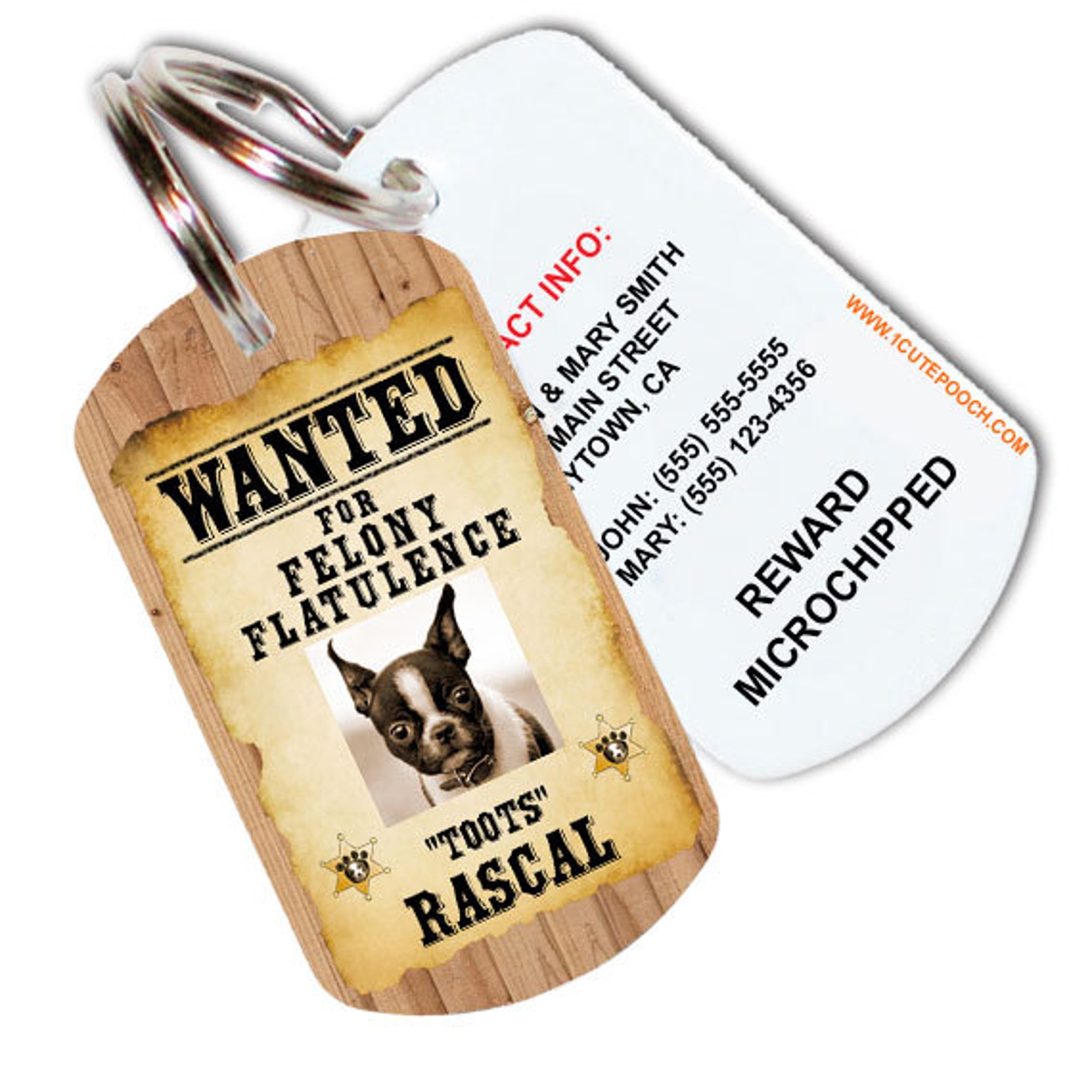 Wanted Poster Custom Pet ID Tag - Dog ID Tag - Personalized Pet ID Tag ...