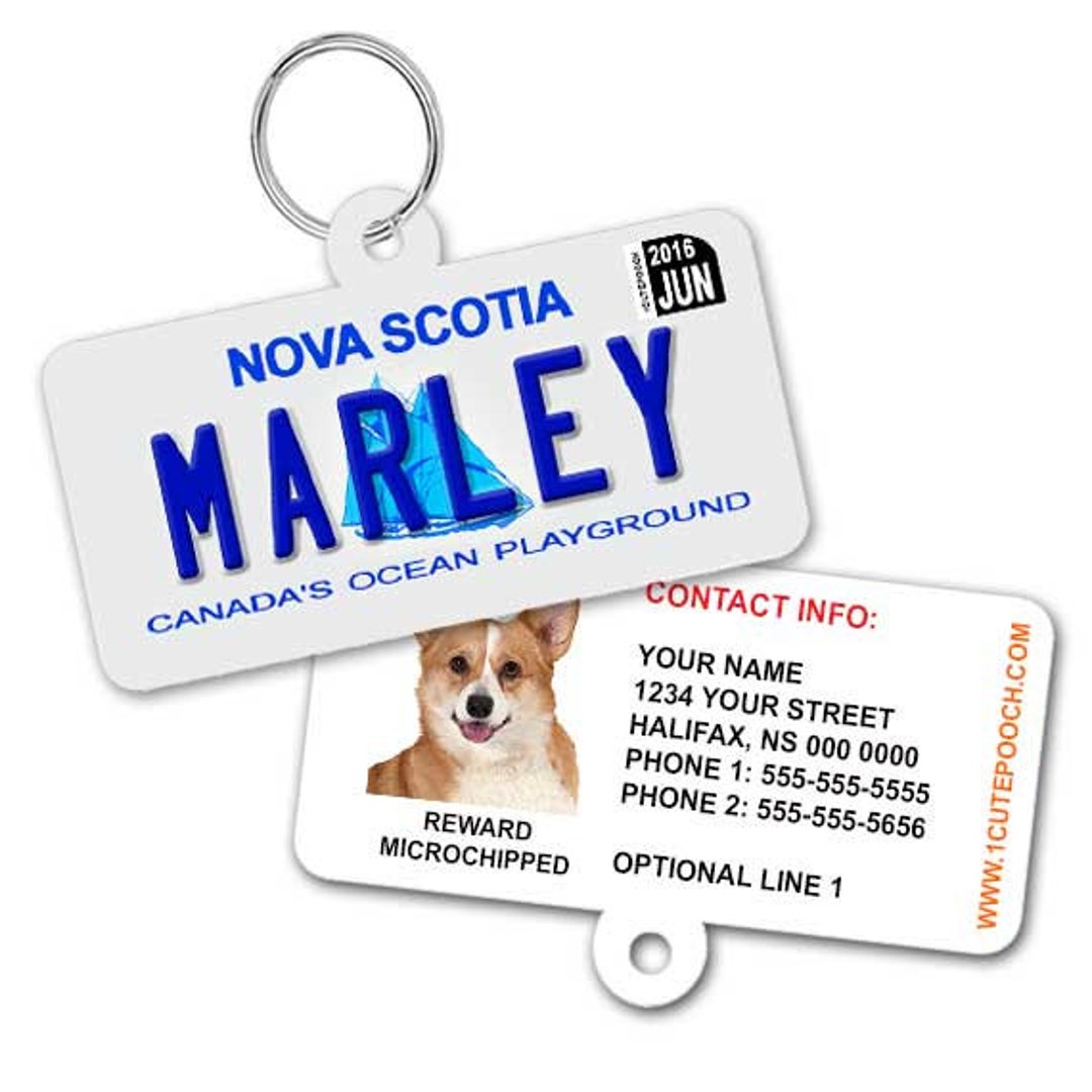 Nova Scotia License Plate Custom Pet ID Tag - Dog ID Tag - Personalized ...