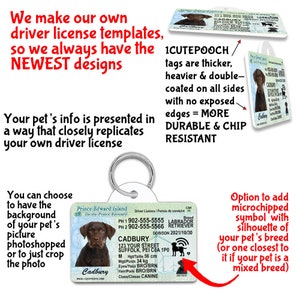 Prince Edward Island Driver License Custom Pet ID Tags - Personalized ...