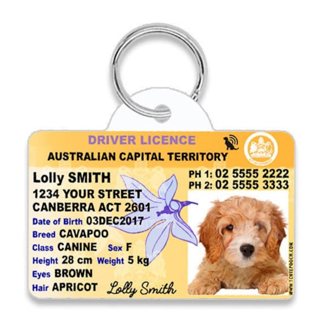 Australian Capital Territory Driver License Custom Pet ID Tags ...