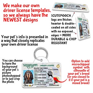 Mississippi Driver License Custom Pet ID Tags - Personalized Dog Tags ...