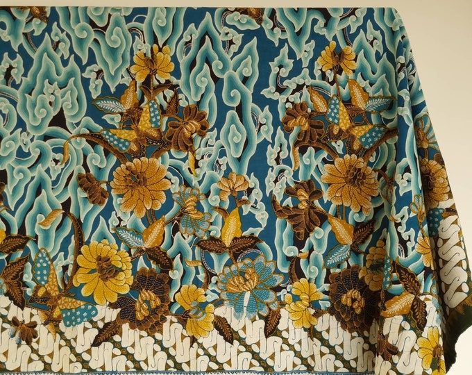 Indonesia Batik Tulis Mega Mendung/cloud Floral Family Fabric Floral ...
