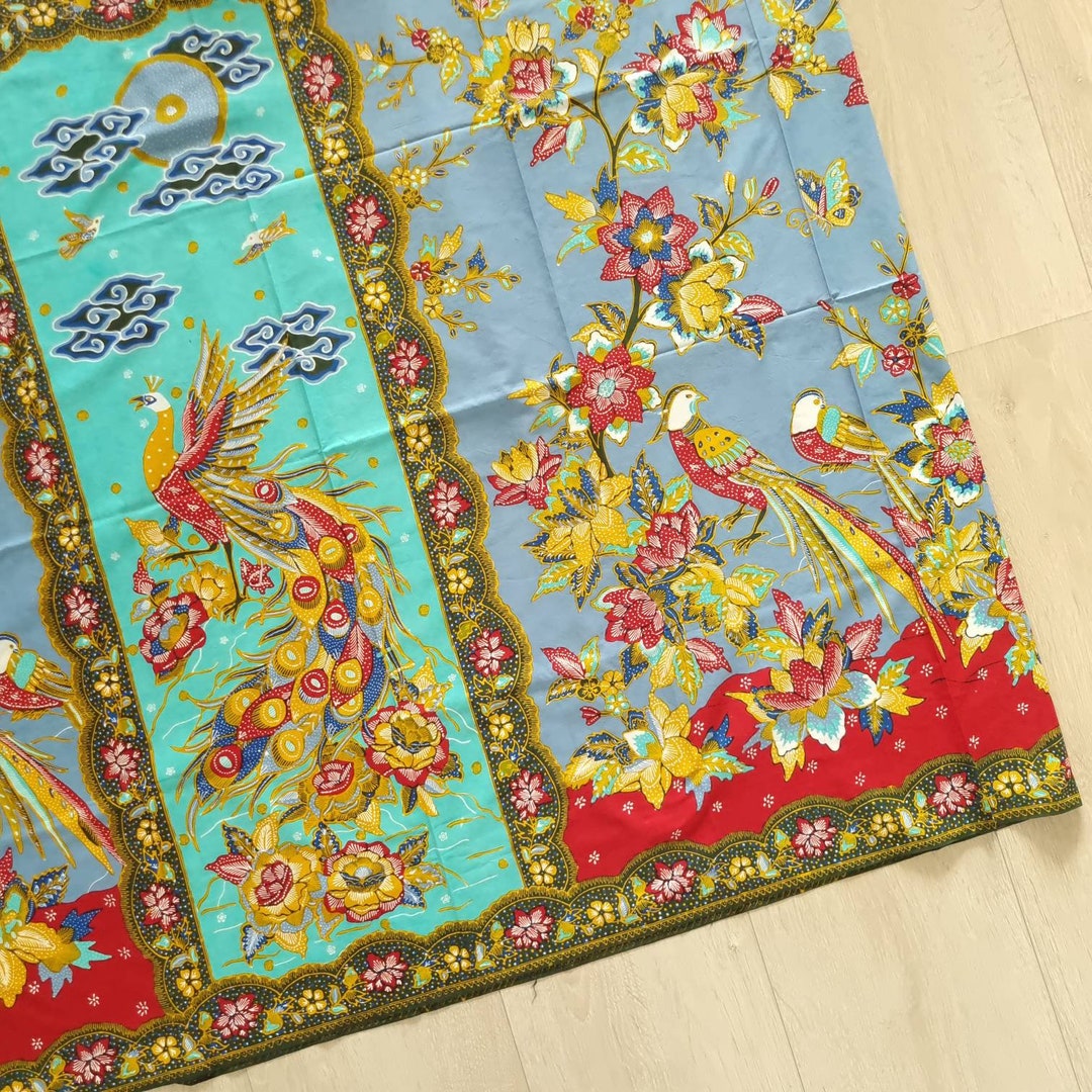 Indonesian Sarong Batik Tulis Fabric Majestic Peacock Golden Pheasant ...