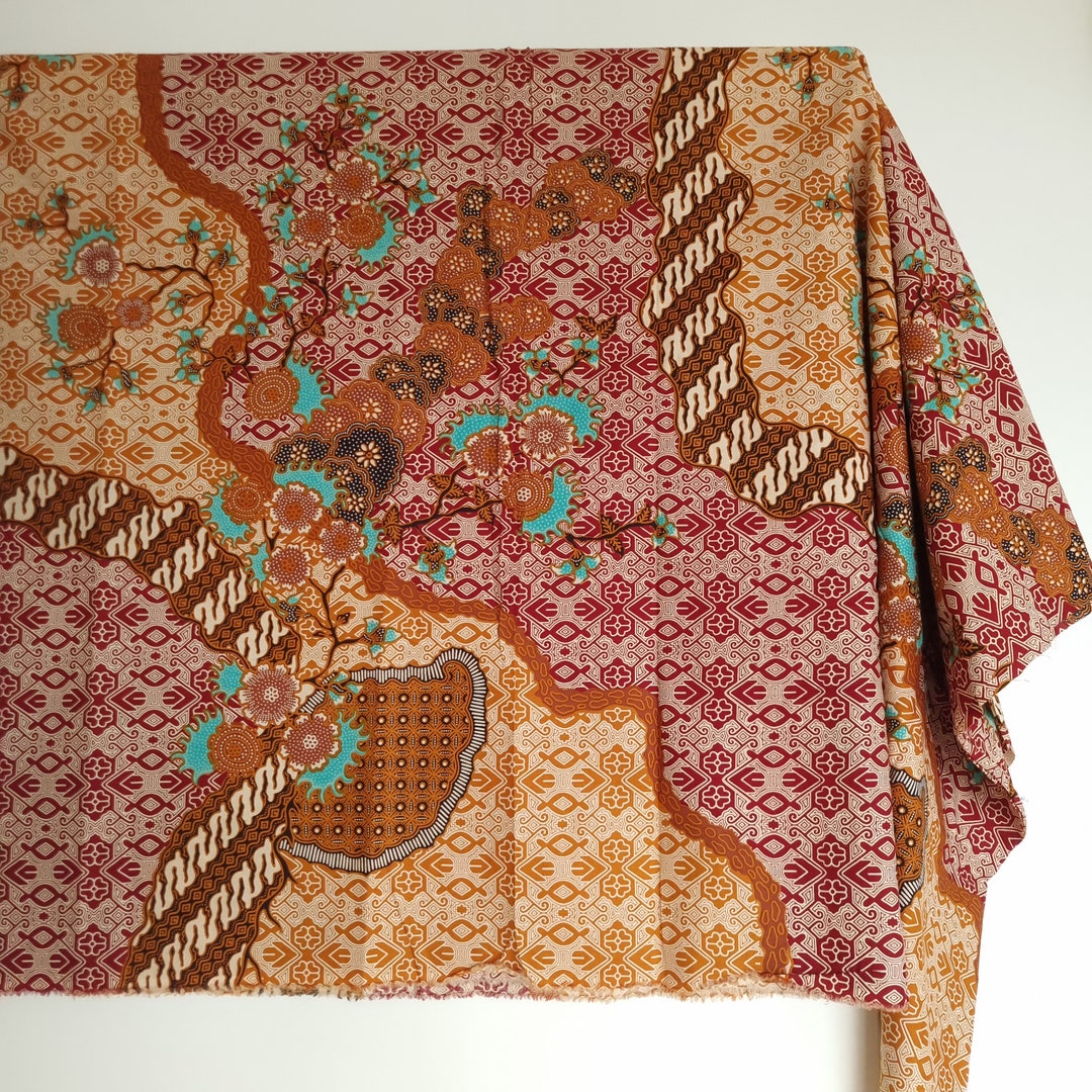 Indonesian Printed Faux Batik Tenun Songket Woven Ikat Motif Fabric by ...