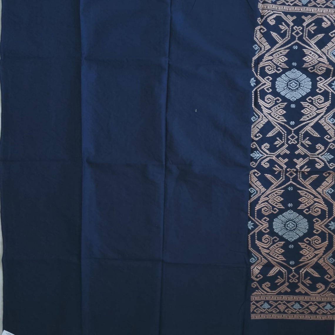Balinese Songket Ikat Fabric Navy Gold Cotton With Gold Thread ...